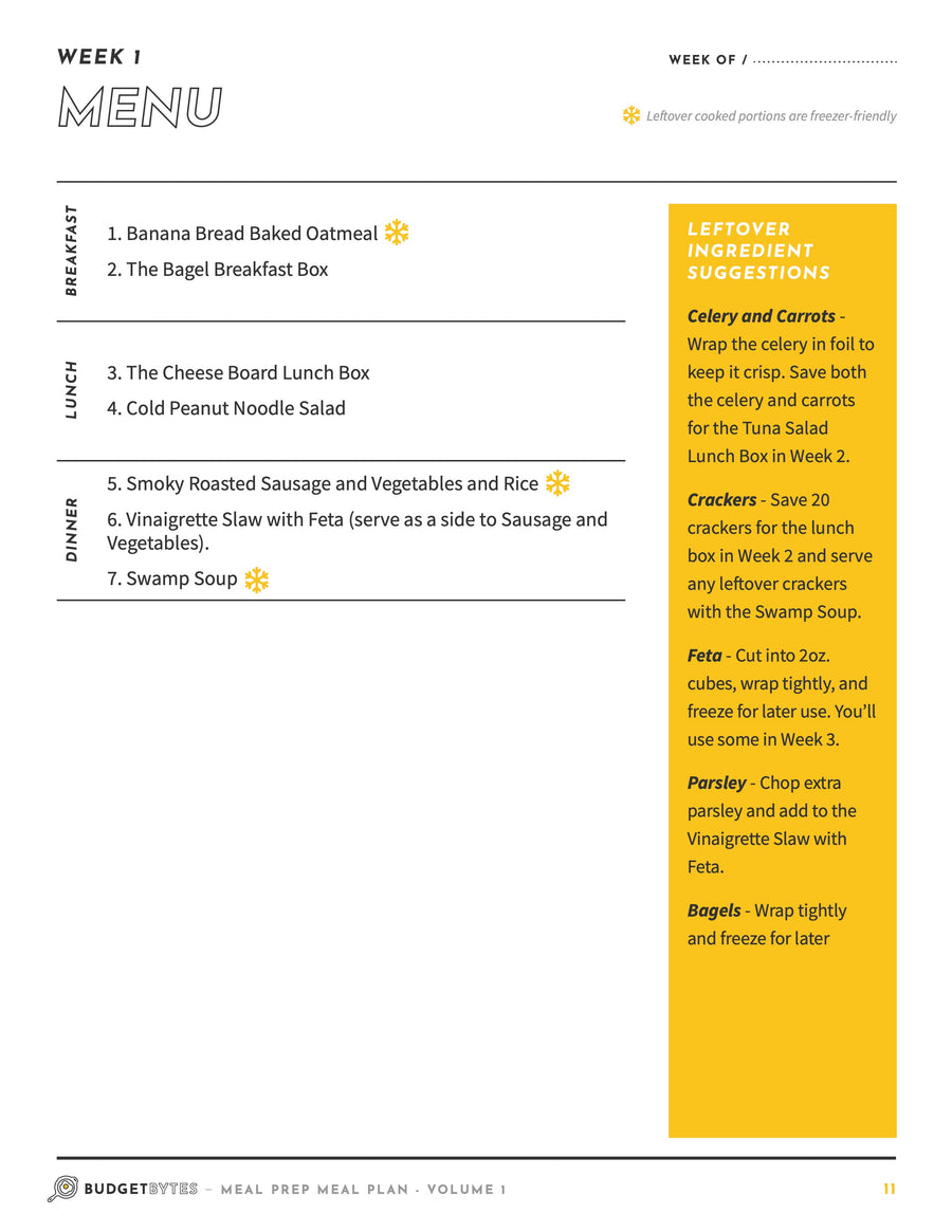Meal Plans – Budget Bytes